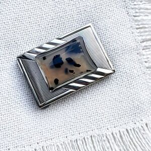 Vintage | Accessories | Vintage Moss Agate Maco Silver Brass ...